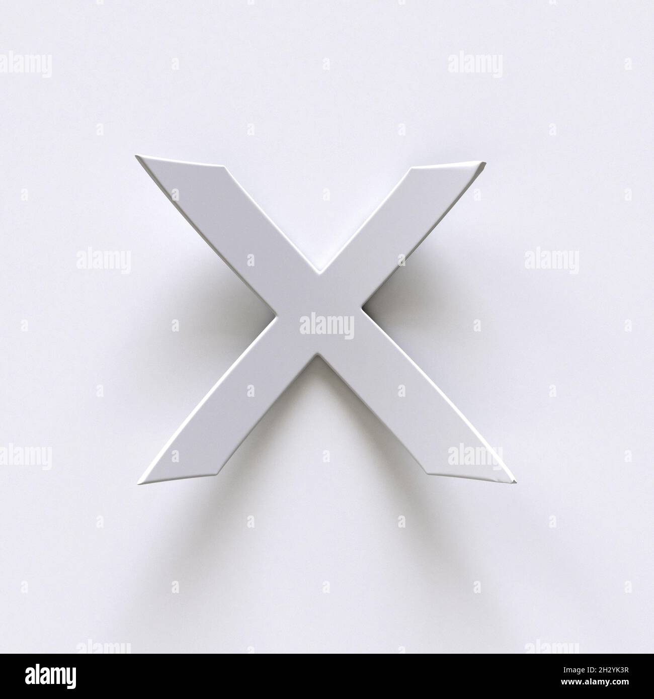 Bent paper font with long shadows Letter X 3D render illustration ...