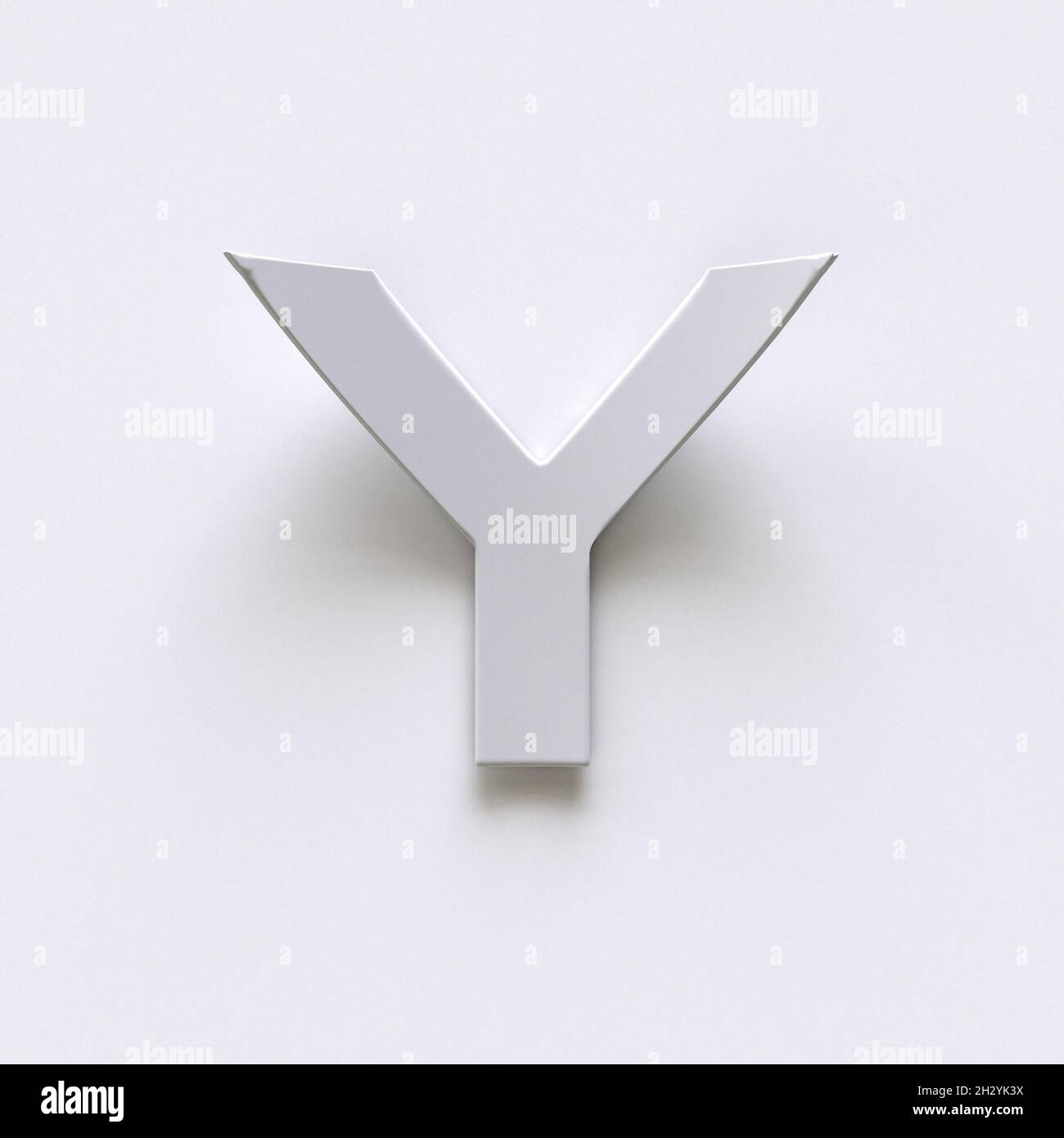 Bent paper font with long shadows Letter Y 3D render illustration ...
