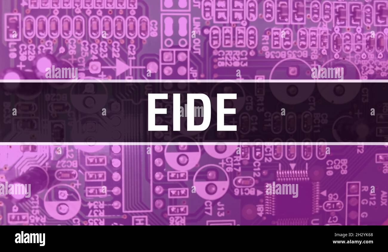 EIDE concept with Computer motherboard. EIDE text written on Technology ...