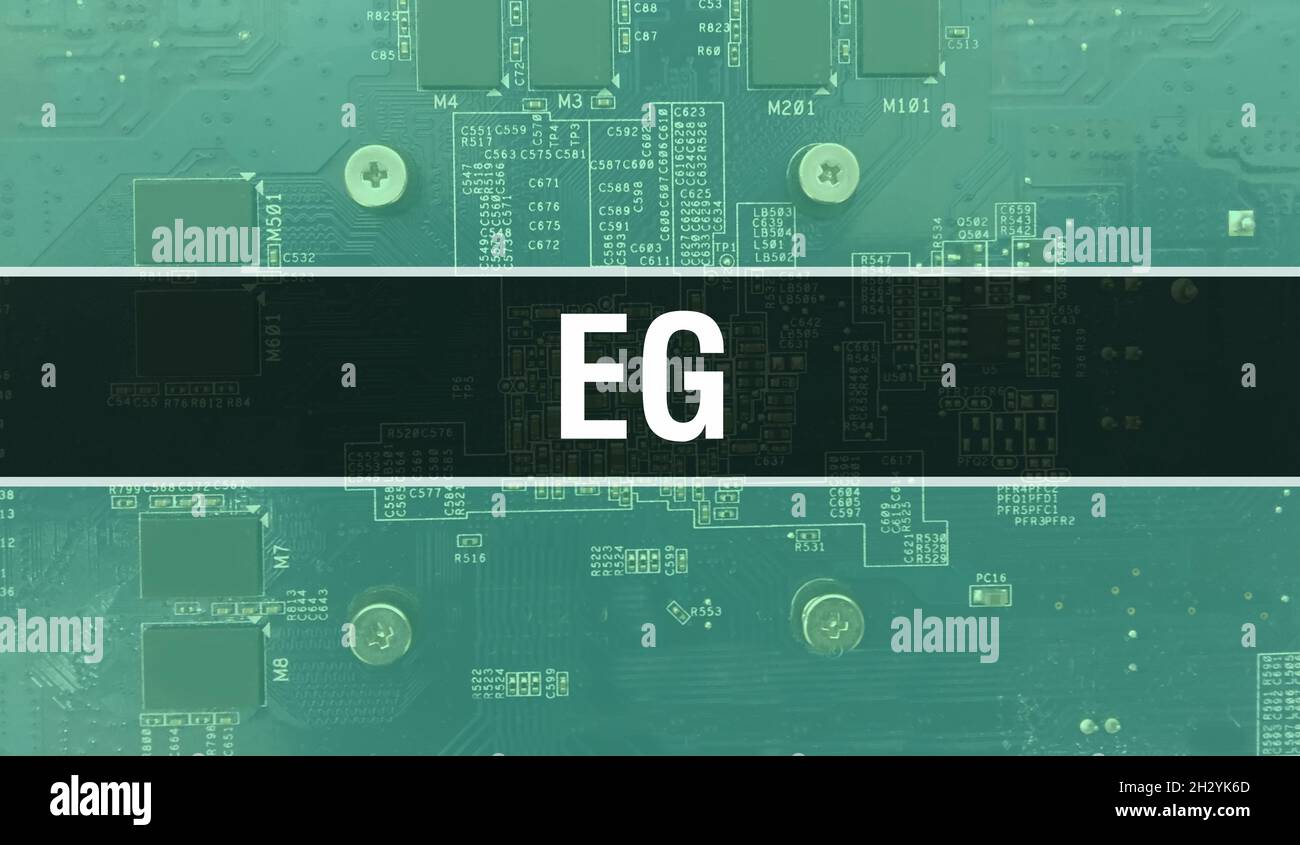 EG concept with Electronic Integrated Circuit on circuit board. EG with ...