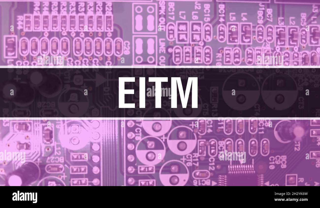 EITM concept illustration using Computer Chip in Circuit Board. EITM close up of integrated ...