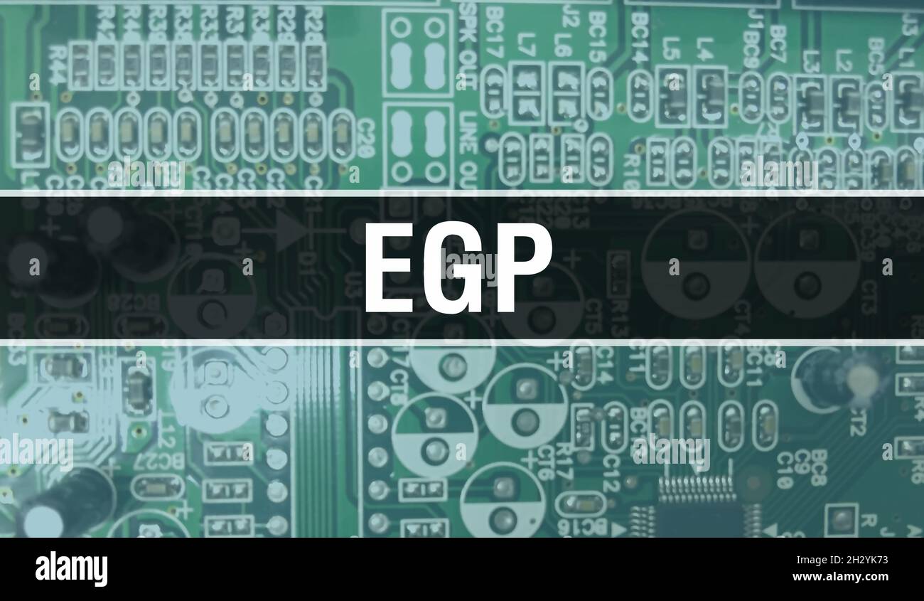 EGP concept illustration using Computer Chip in Circuit Board. EGP ...
