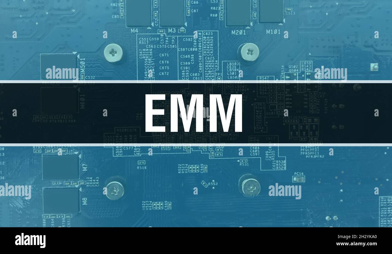 EMM concept with Electronic Integrated Circuit on circuit board. EMM ...