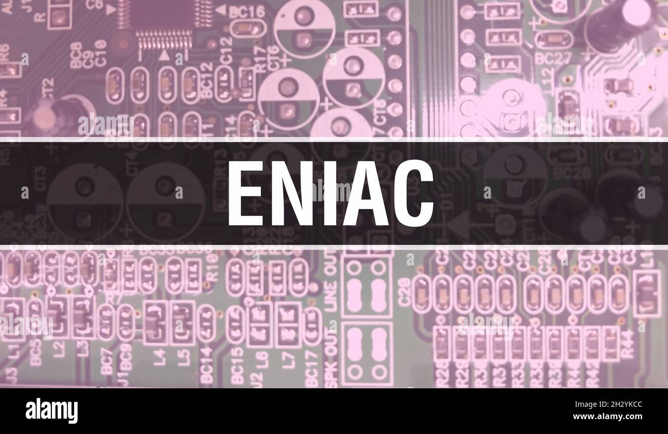 ENIAC with Electronic components on integrated circuit board Background ...