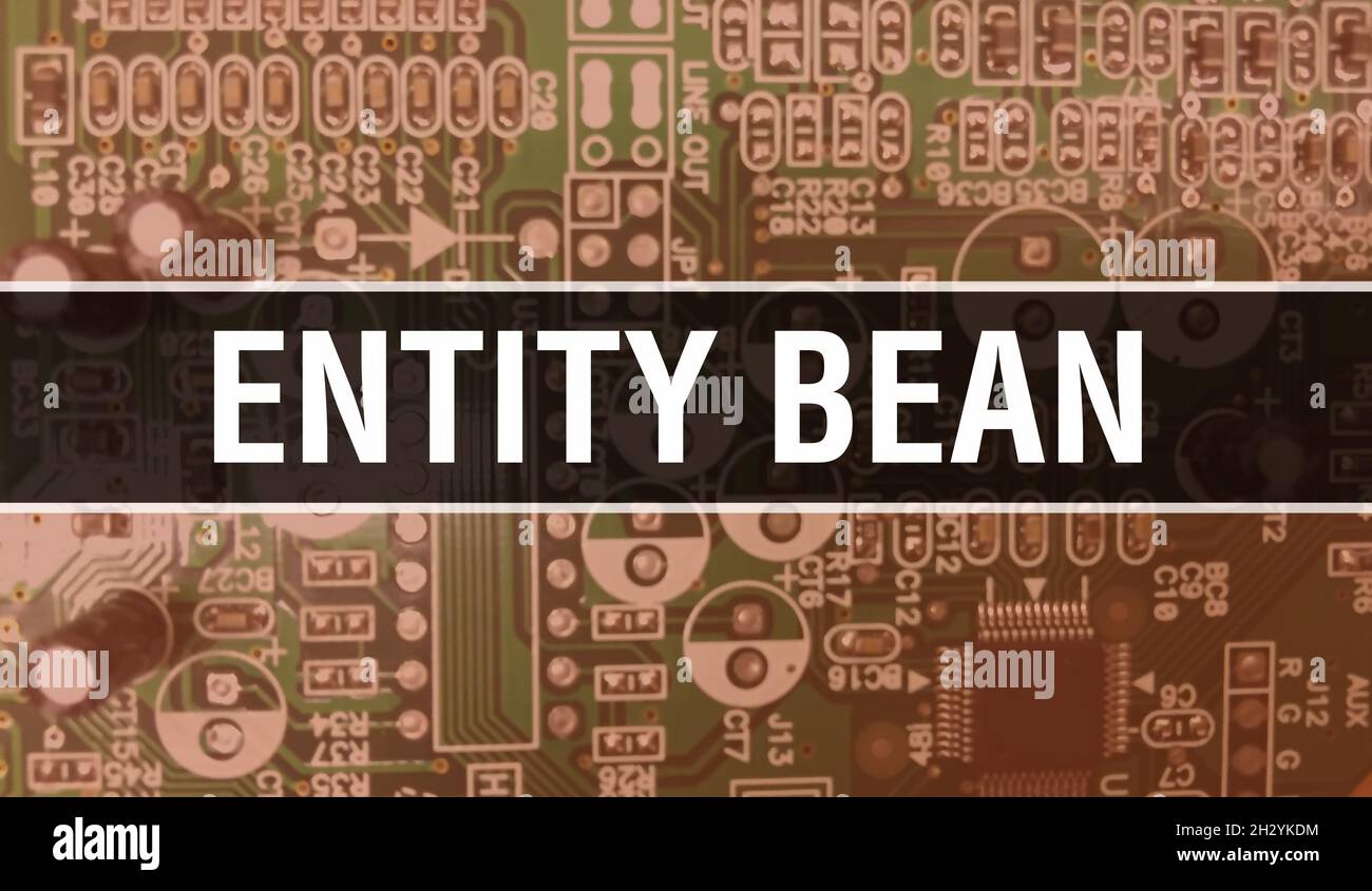Entity Bean concept with Computer motherboard. Entity Bean text written ...