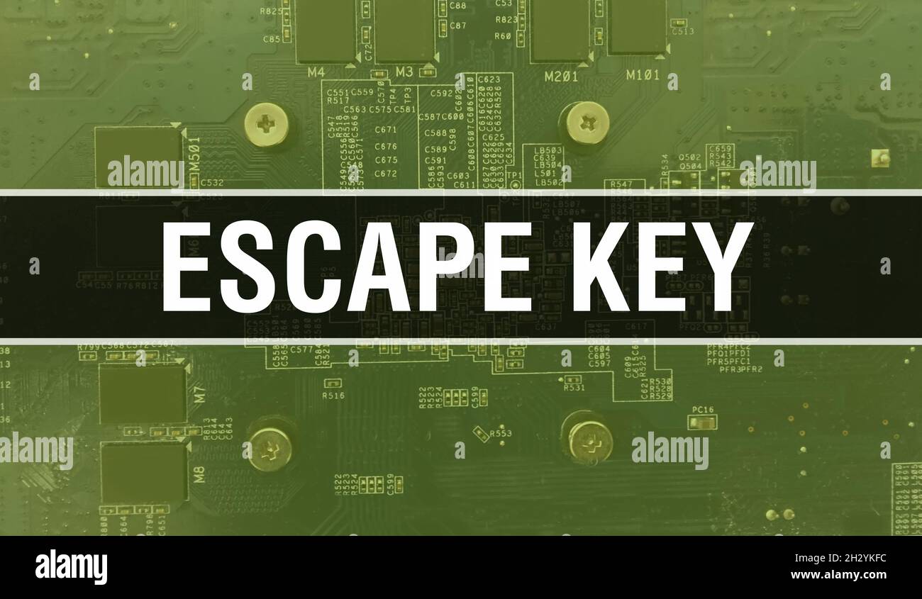 Escape Key concept with Electronic Integrated Circuit on circuit board ...
