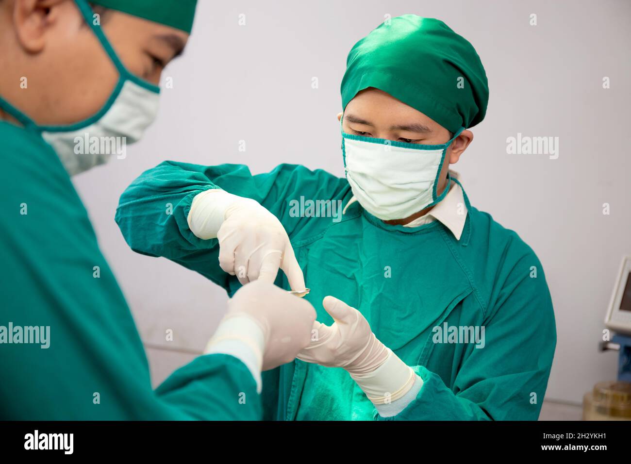 Group of team doctor and surgeon doing surgery with patient in the ...