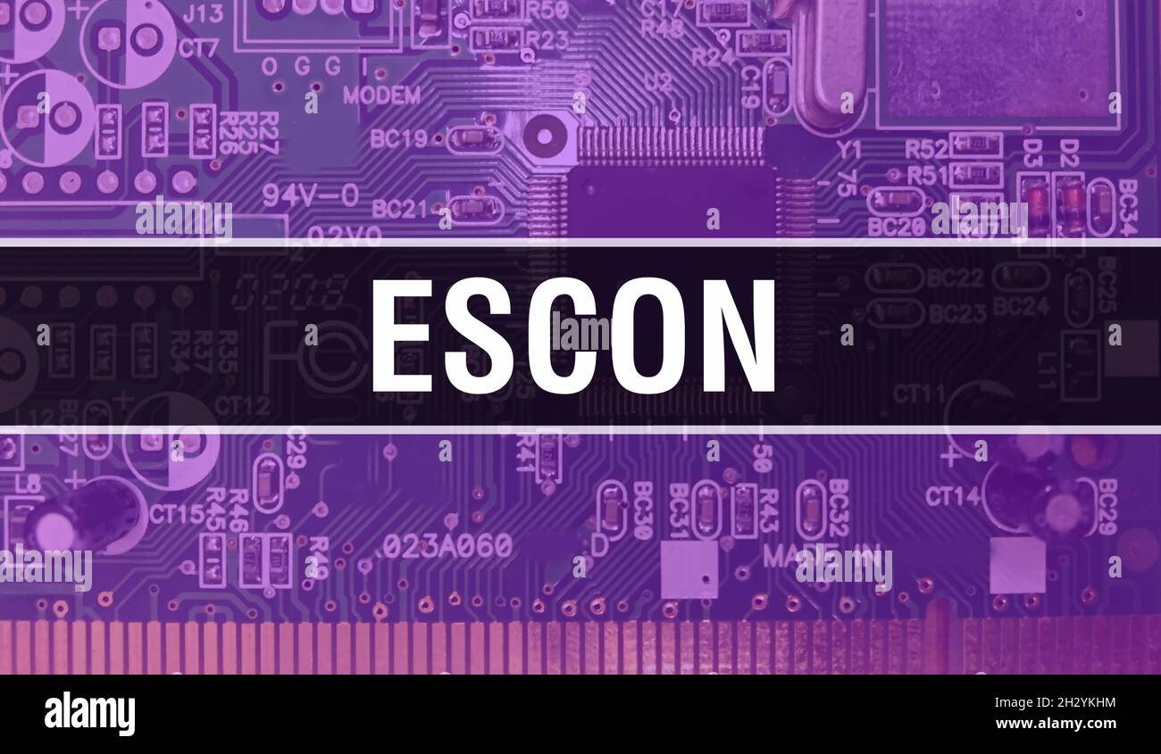 ESCON with Electronic Computer Hardware technology background. Abstract background with ...