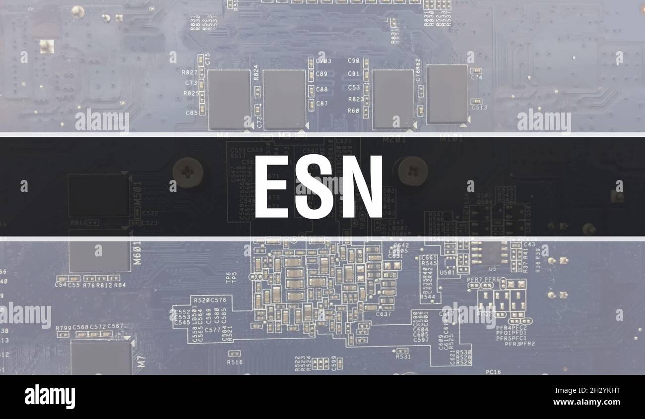ESN with Technology Motherboard Digital. ESN and Computer Circuit Board ...
