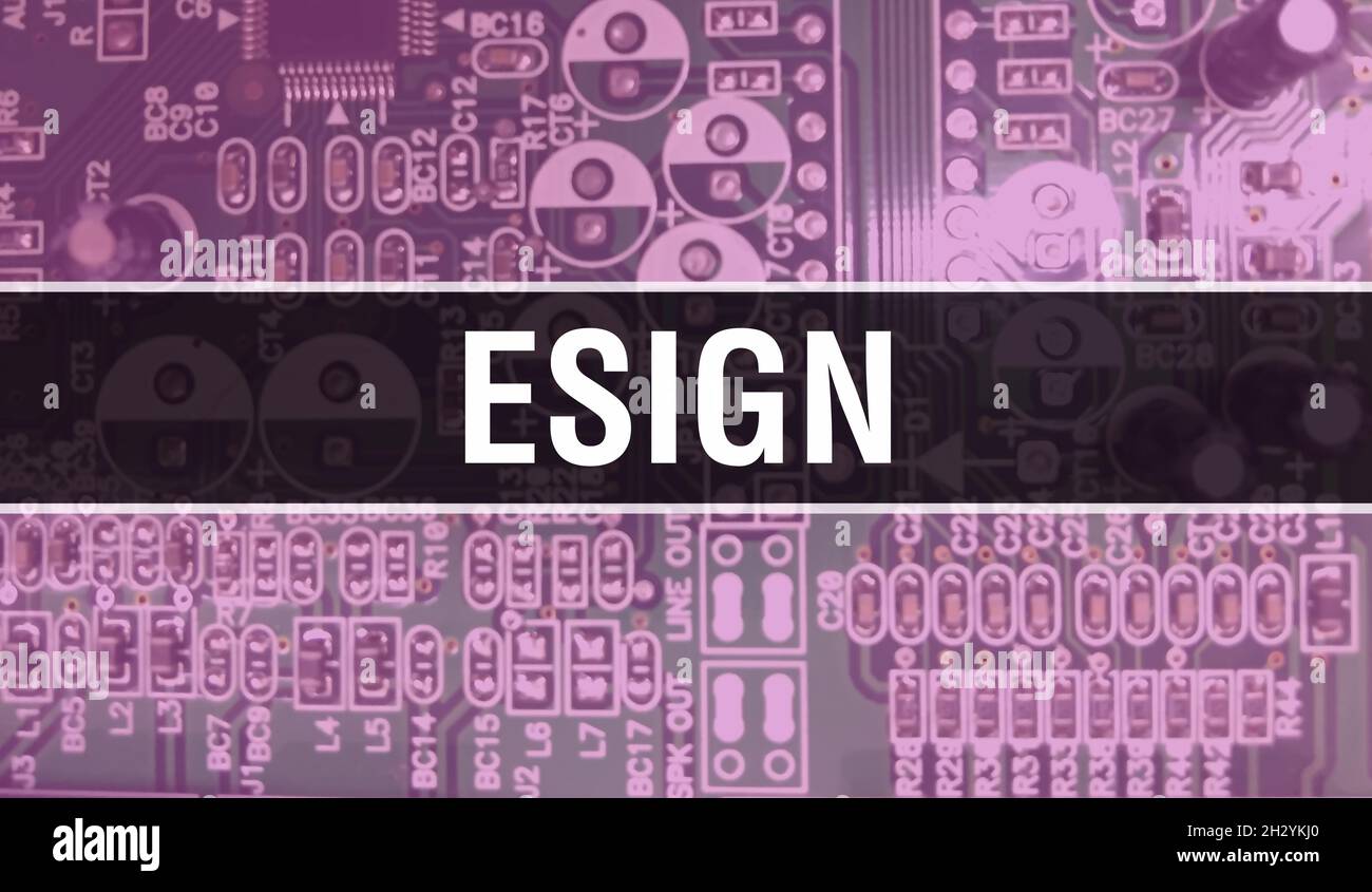 ESIGN with Electronic components on integrated circuit board Background ...