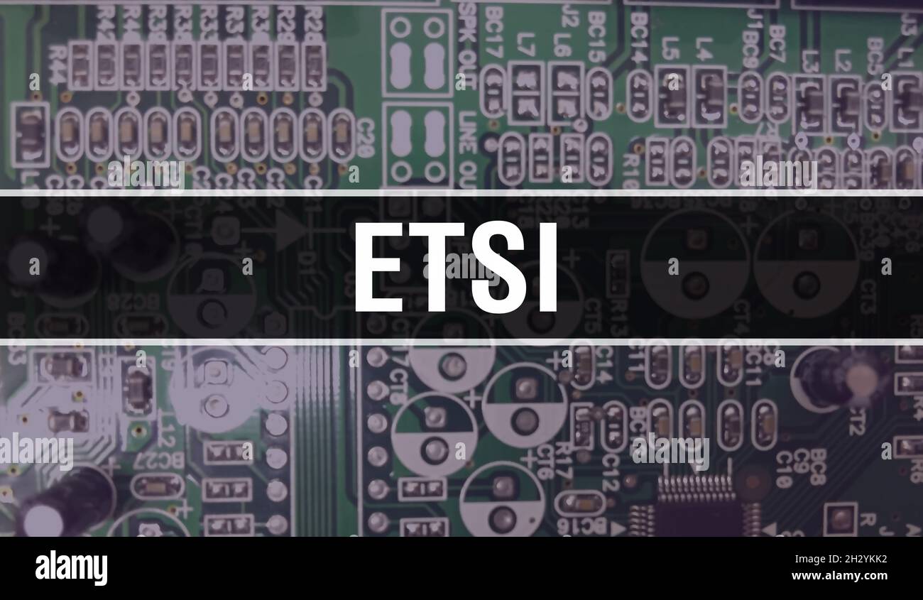 ETSI concept illustration using Computer Chip in Circuit Board. ETSI ...