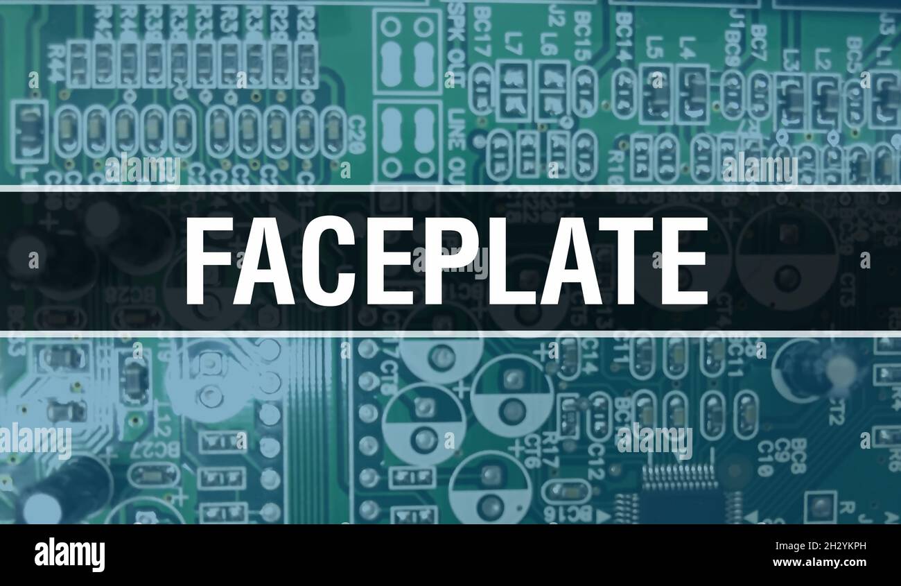 Faceplate concept illustration using Computer Chip in Circuit Board ...
