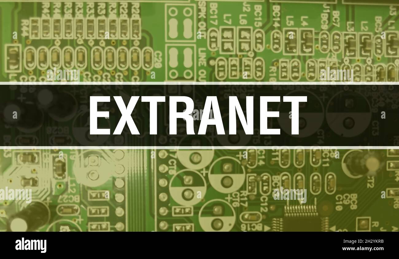 Extranet concept illustration using Computer Chip in Circuit Board ...
