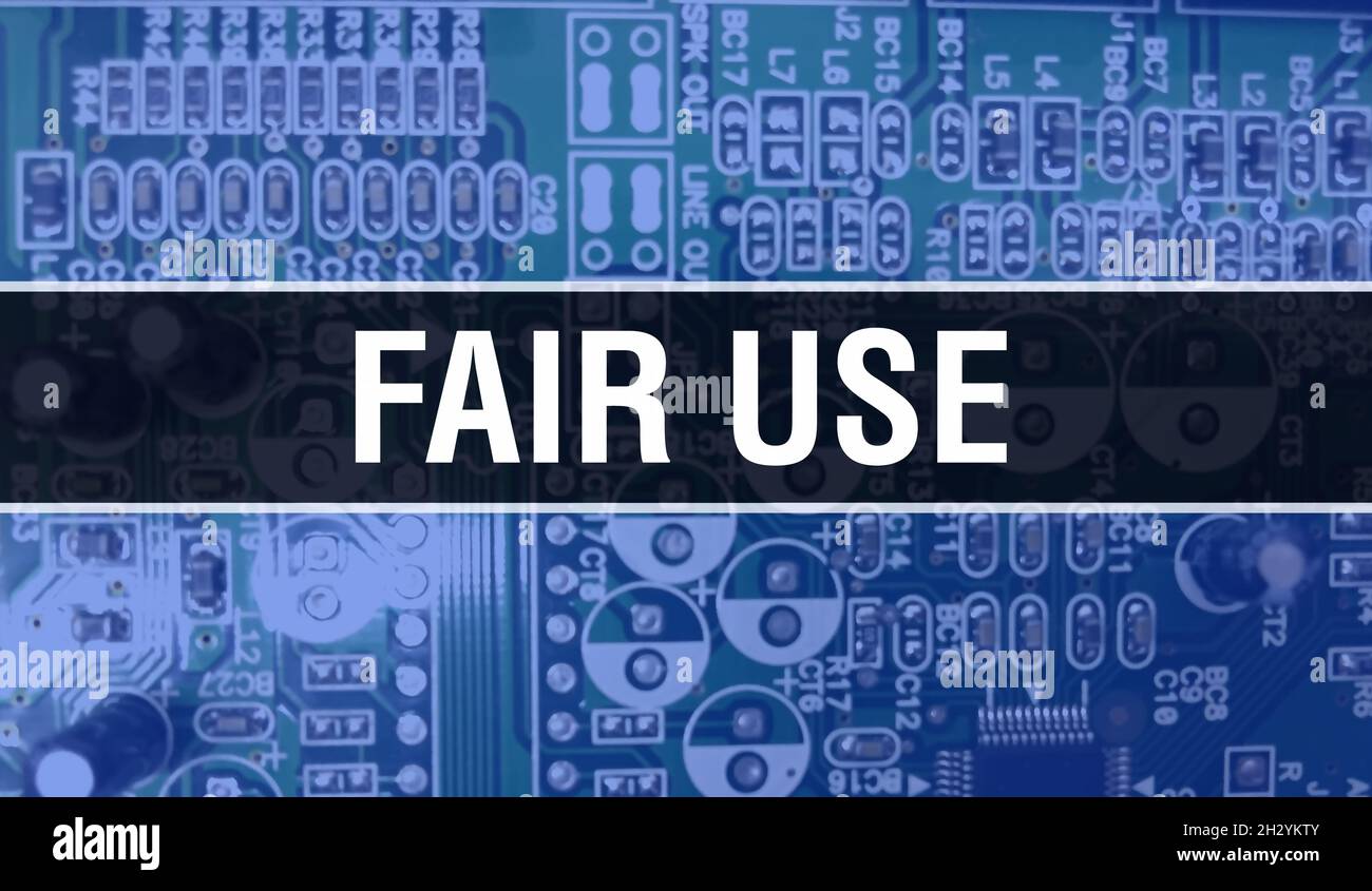 Fair Use concept illustration using Computer Chip in Circuit Board ...