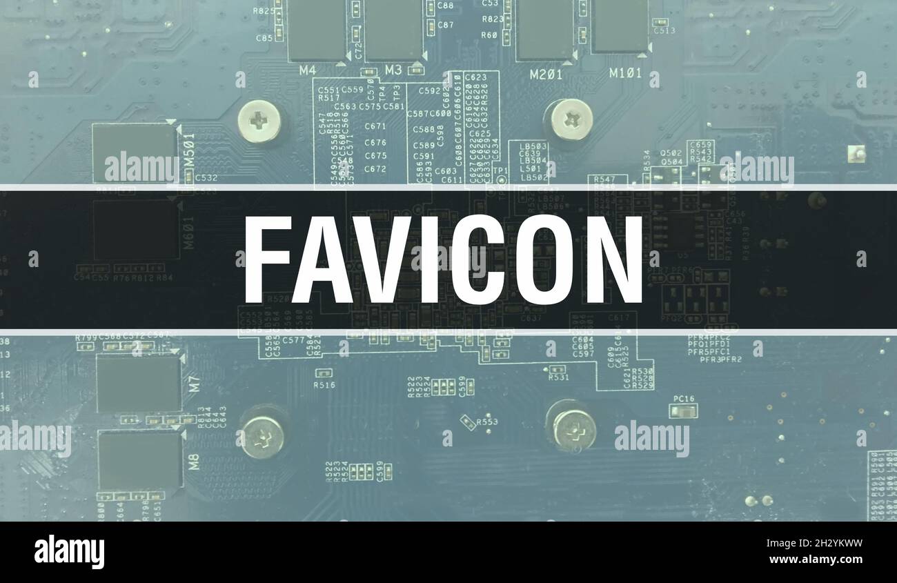 Favicon concept with Electronic Integrated Circuit on circuit board ...