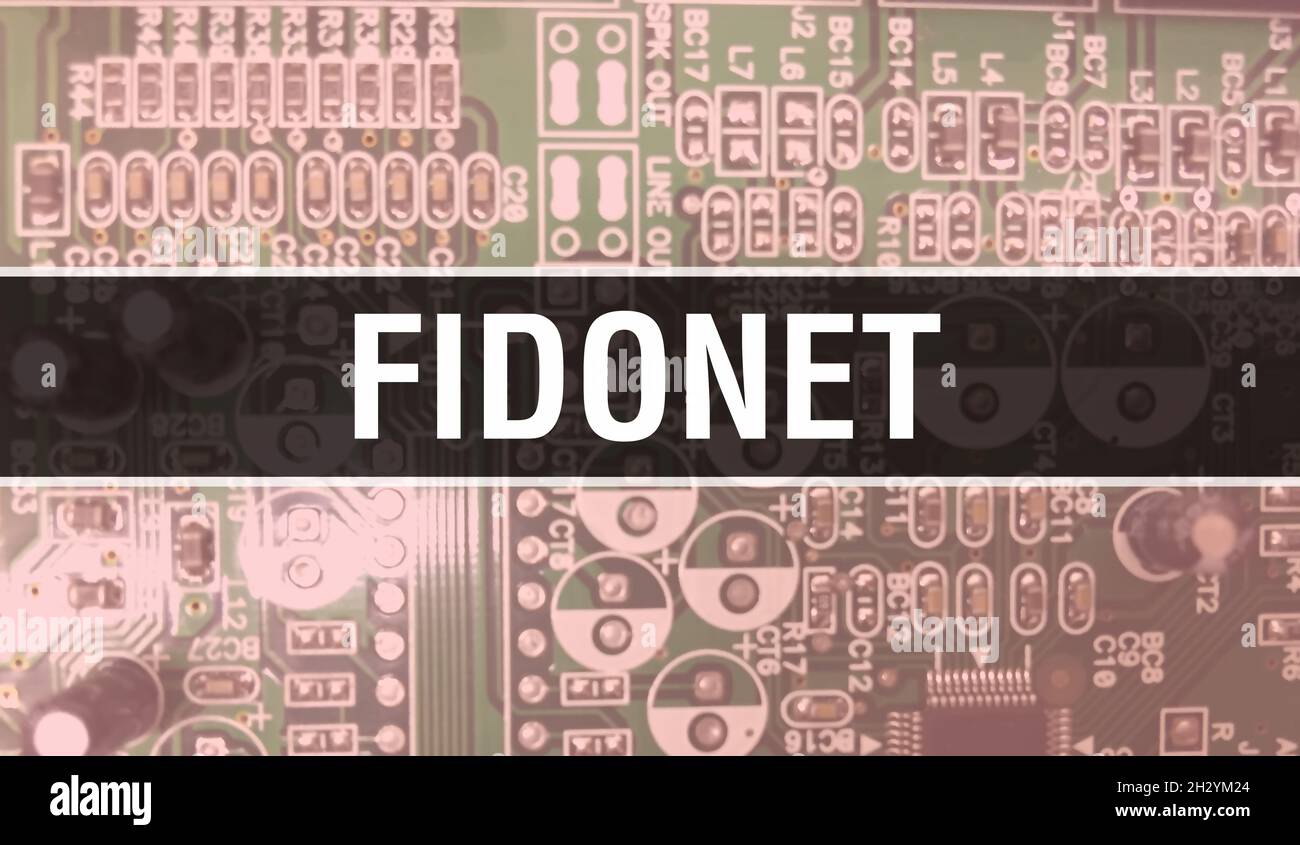 FidoNet concept illustration using Computer Chip in Circuit Board ...