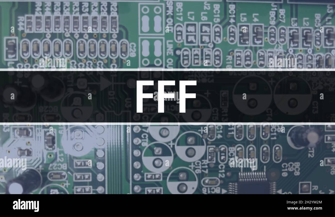 FFF concept illustration using Computer Chip in Circuit Board. FFF ...