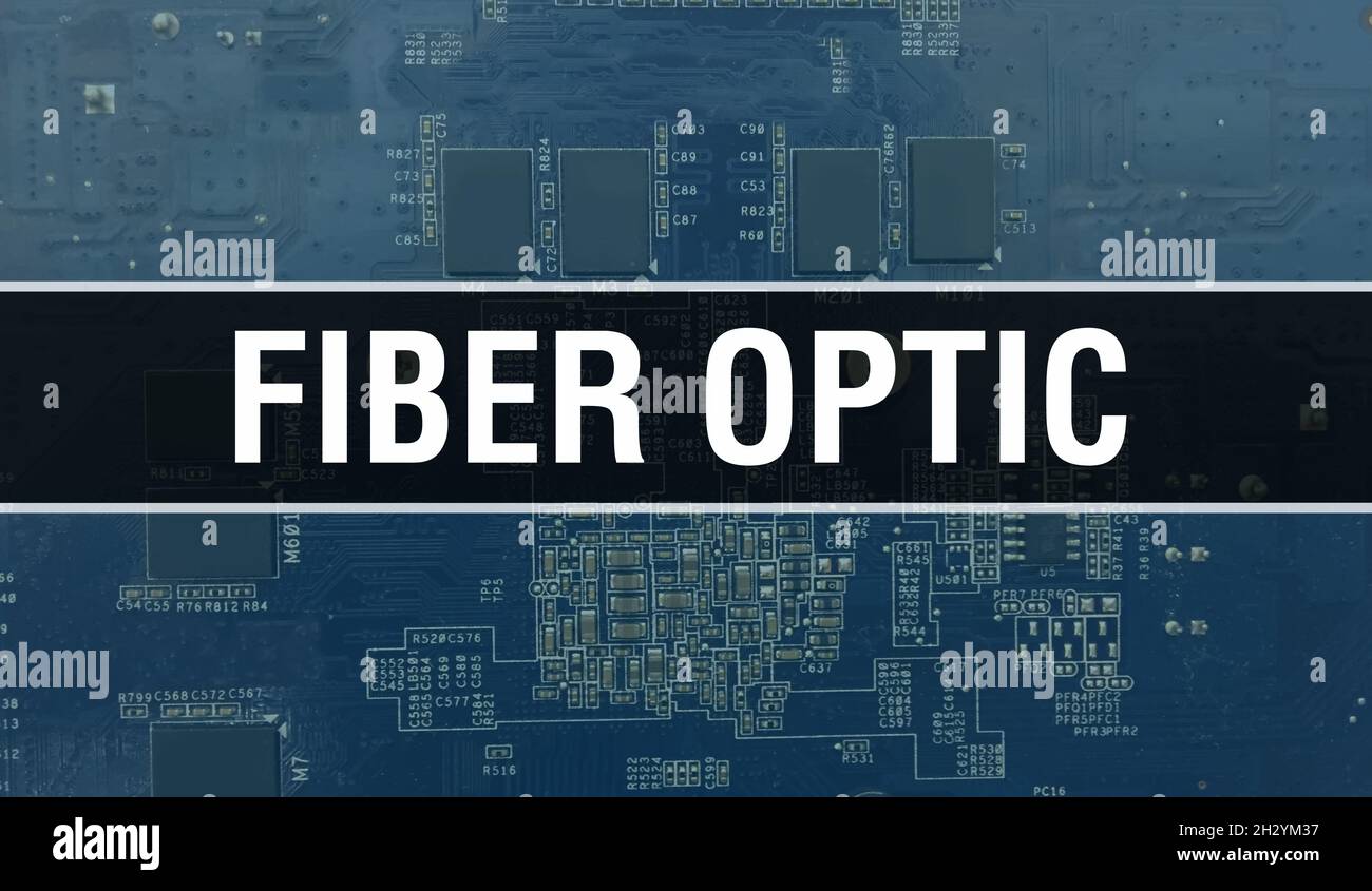 Fiber Optic with Technology Motherboard Digital. Fiber Optic and ...