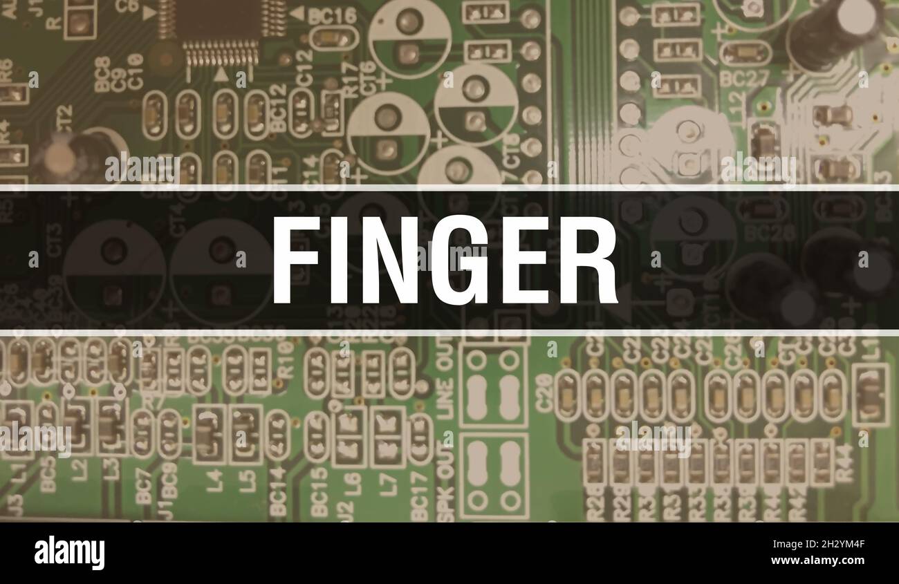 Finger with Electronic components on integrated circuit board ...