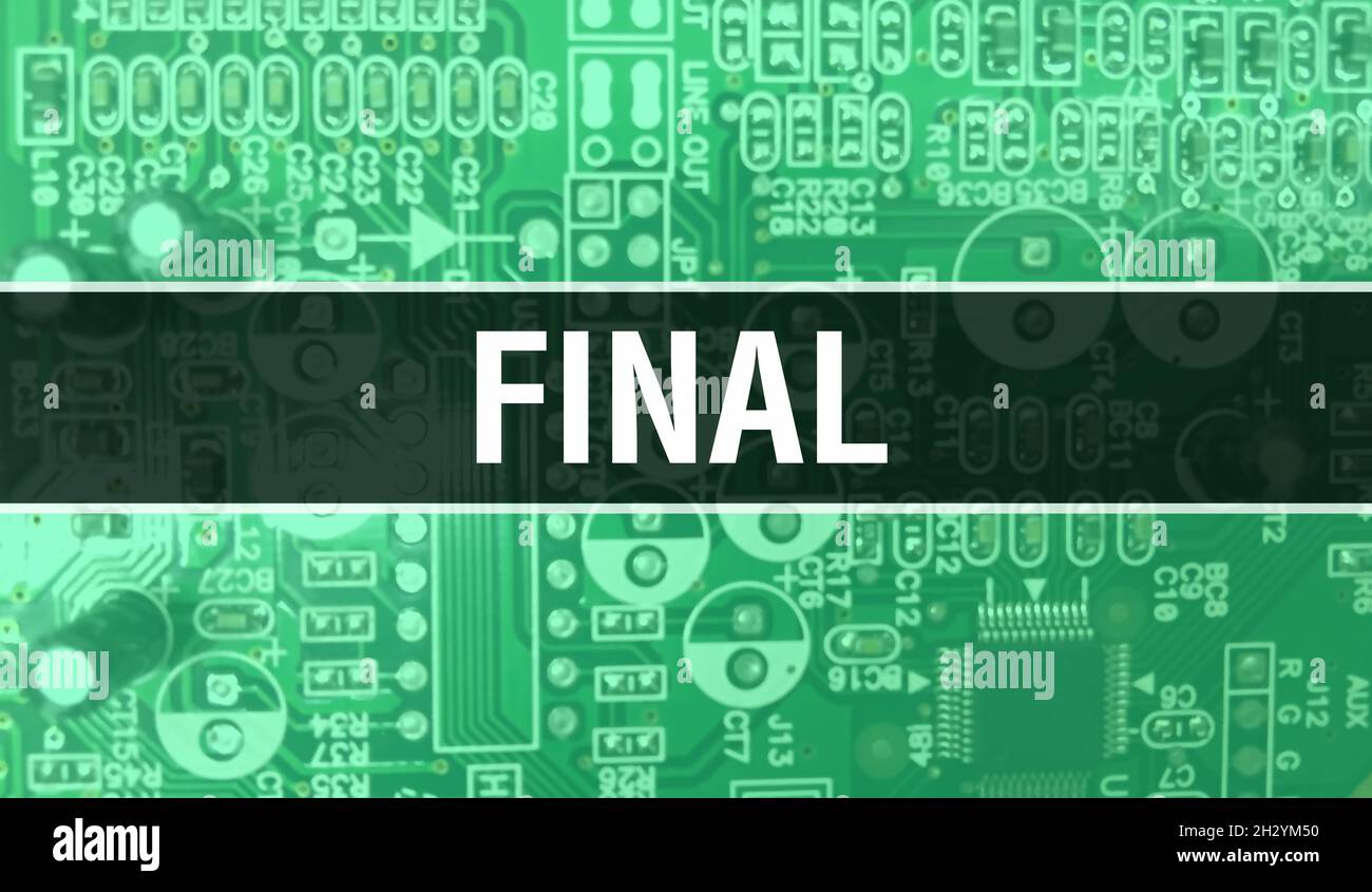 Final concept with Computer motherboard. Final text written on ...