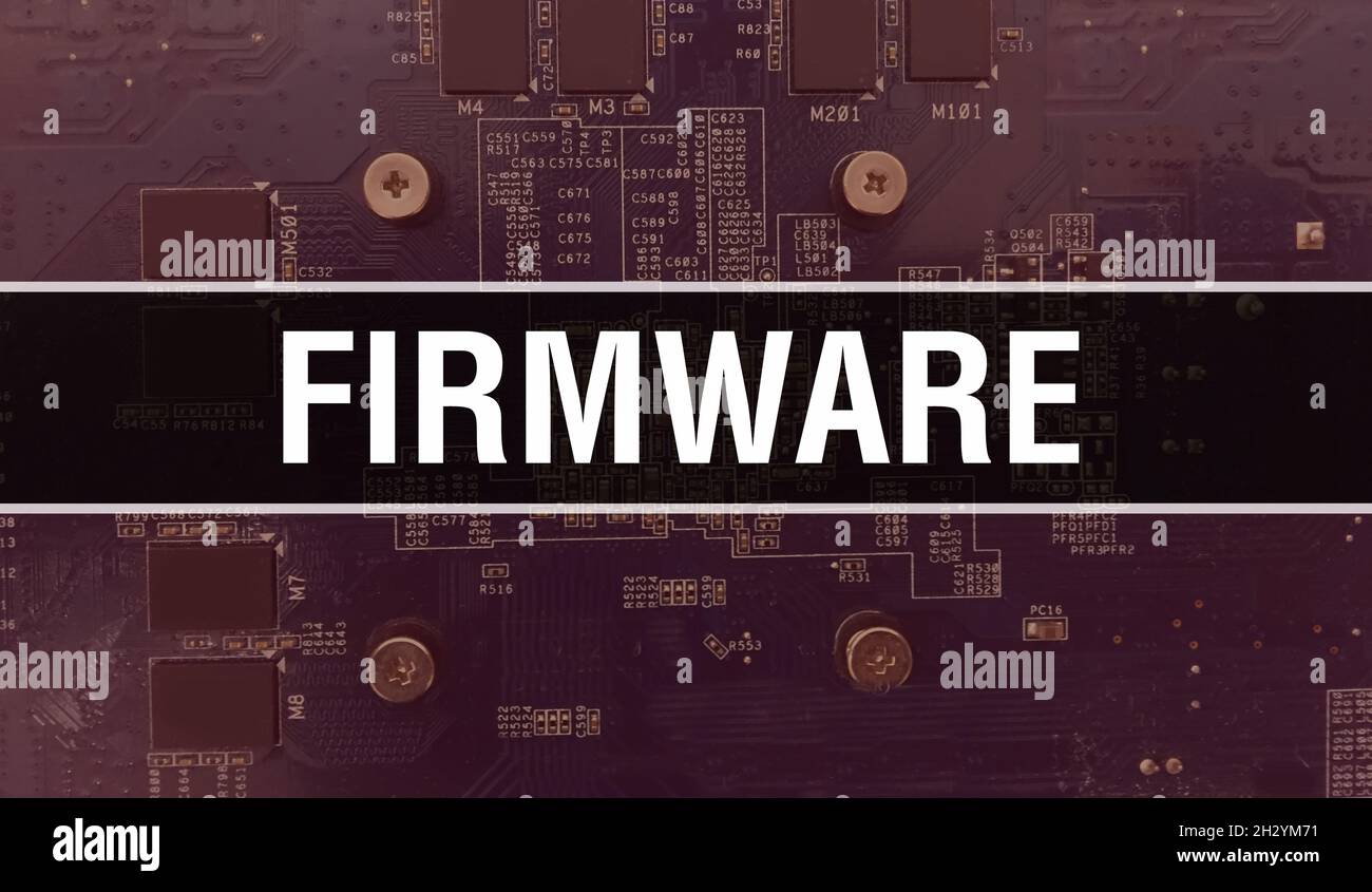 Firmware concept with Electronic Integrated Circuit on circuit board ...
