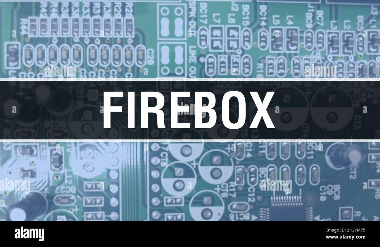 Firebox concept illustration using Computer Chip in Circuit Board ...
