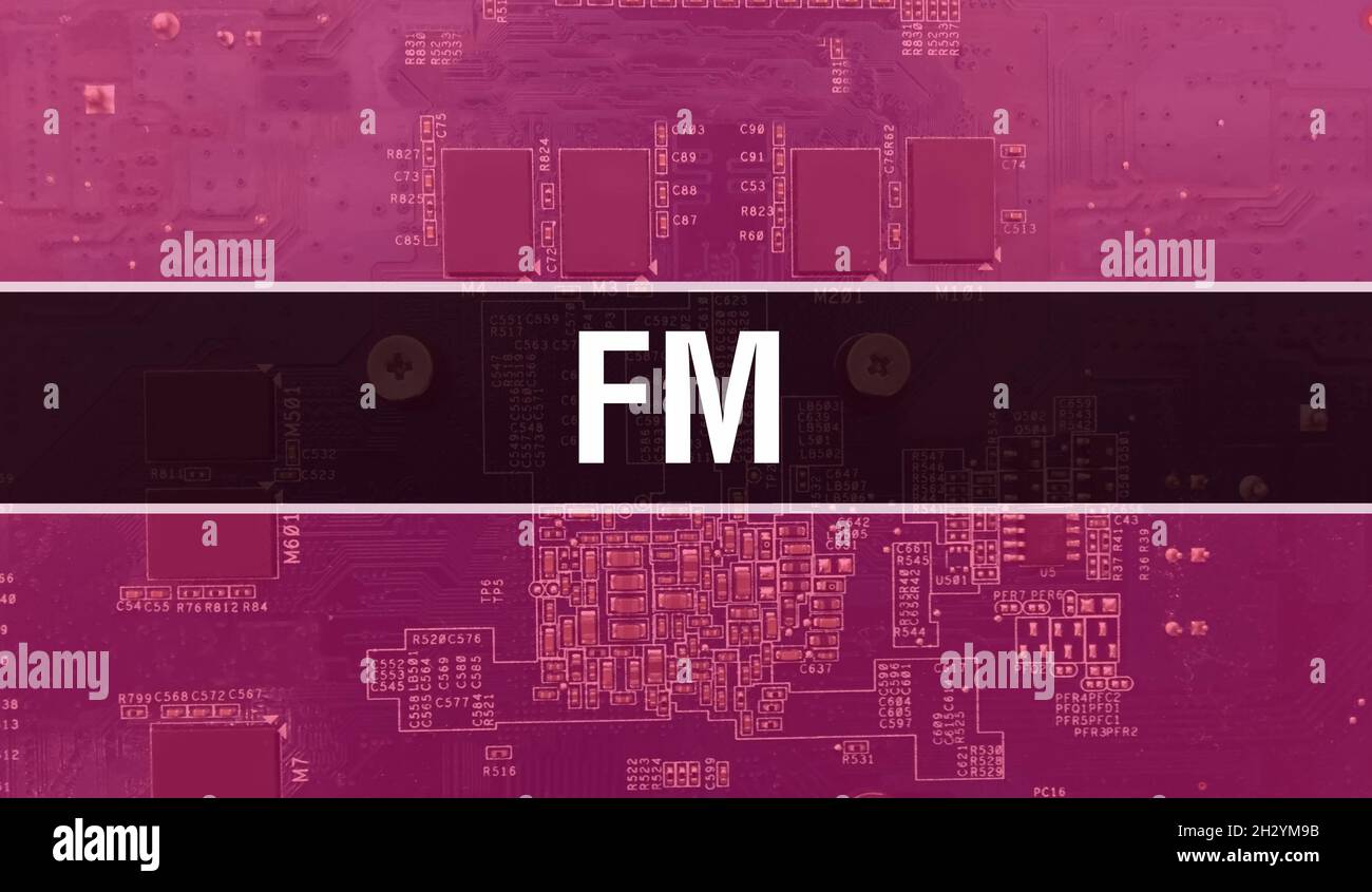 FM with Technology Motherboard Digital. FM and Computer Circuit Board ...