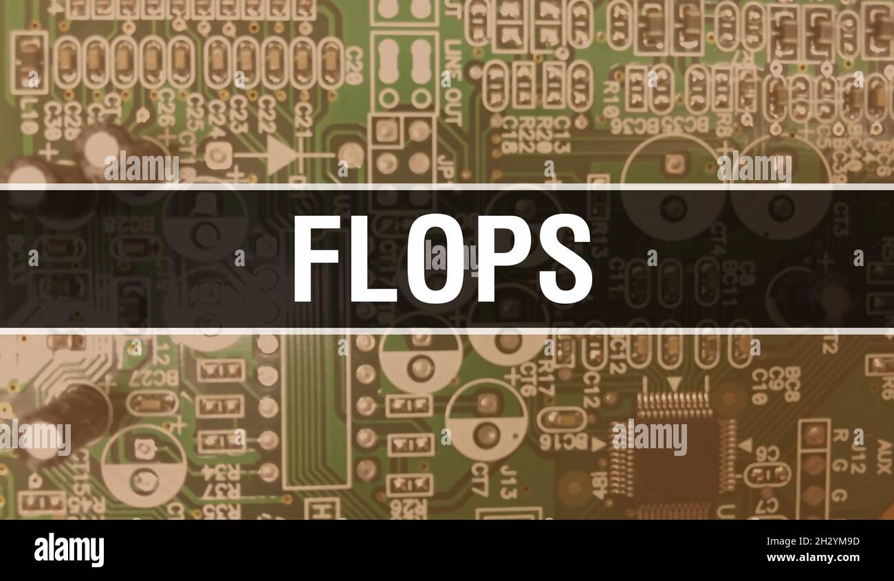 Flops Concept With Computer Motherboard Flops Text Written On