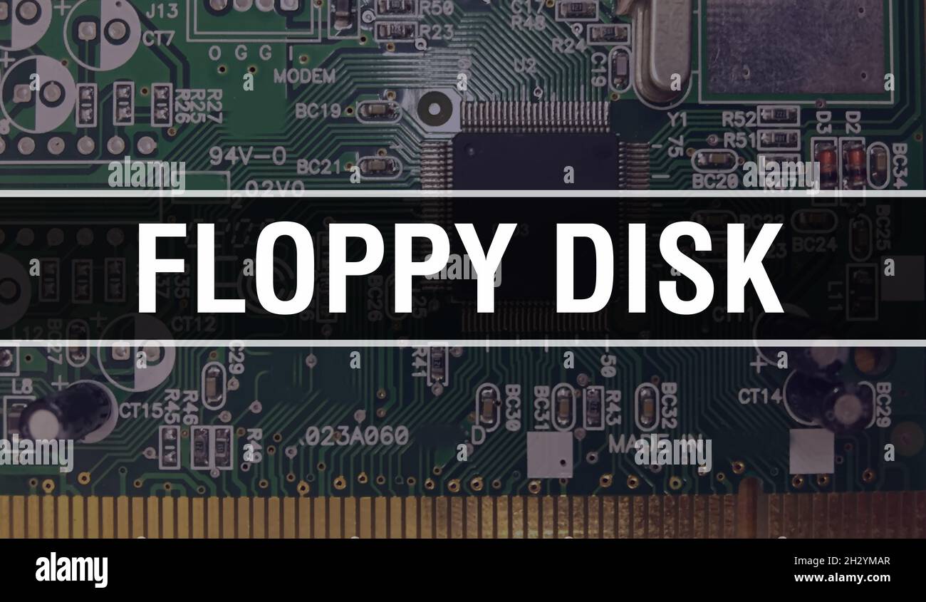 Floppy Disk with Electronic Computer Hardware technology background ...