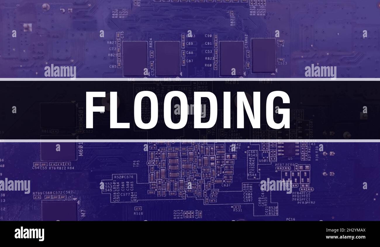 Flooding with Technology Motherboard Digital. Flooding and Computer ...