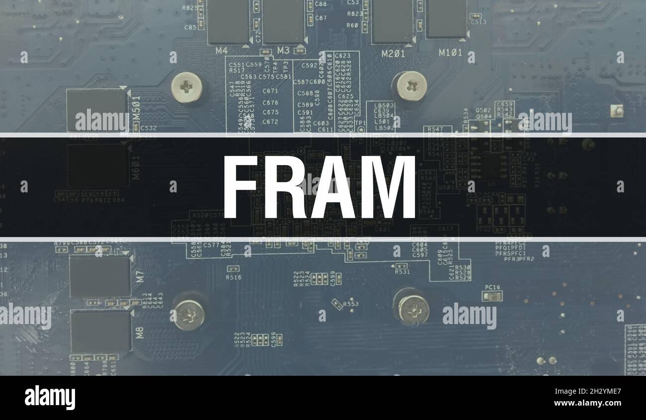 FRAM concept with Electronic Integrated Circuit on circuit board. FRAM ...