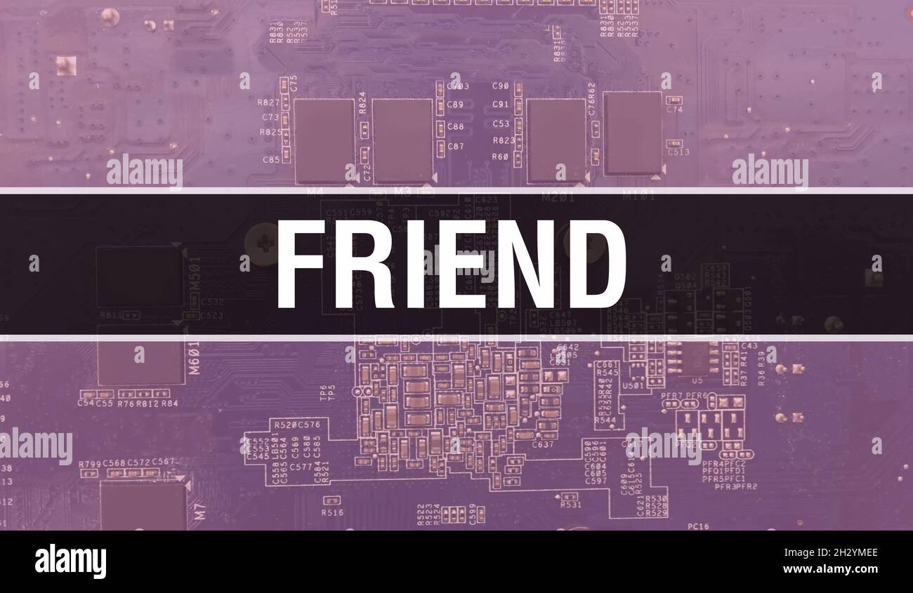 Friend with Technology Motherboard Digital. Friend and Computer Circuit ...