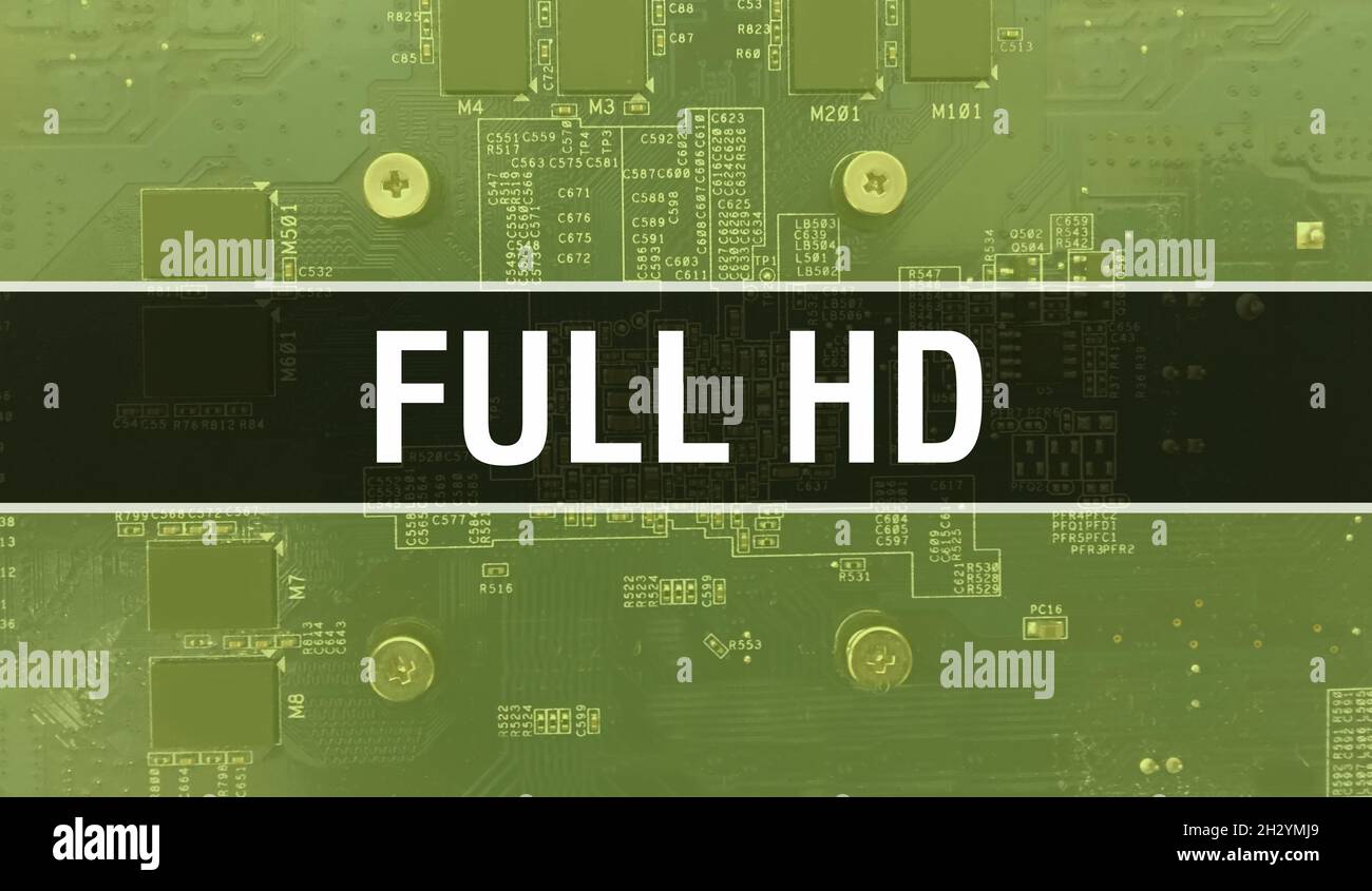 Full HD concept with Electronic Integrated Circuit on circuit board ...