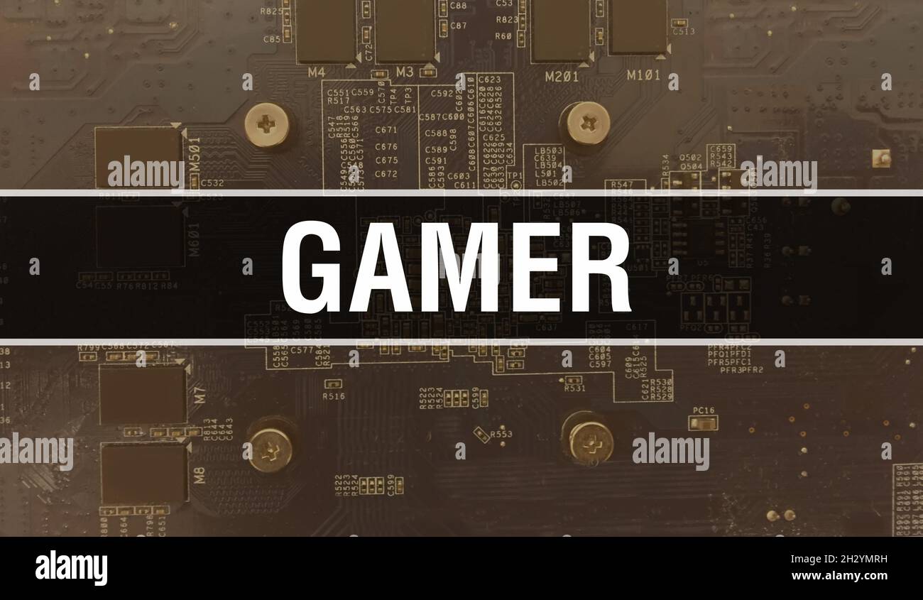 Gamer concept with Electronic Integrated Circuit on circuit board ...