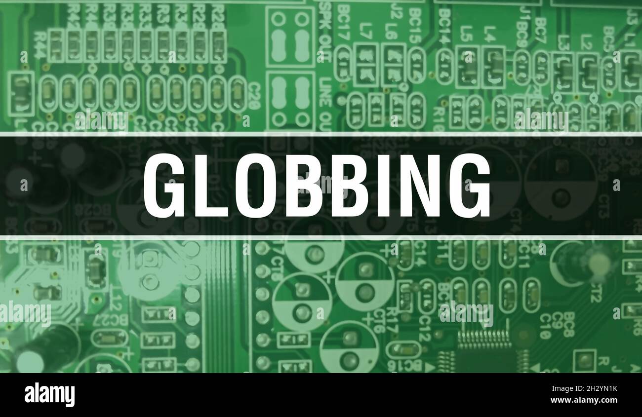 Globbing concept illustration using Computer Chip in Circuit Board ...
