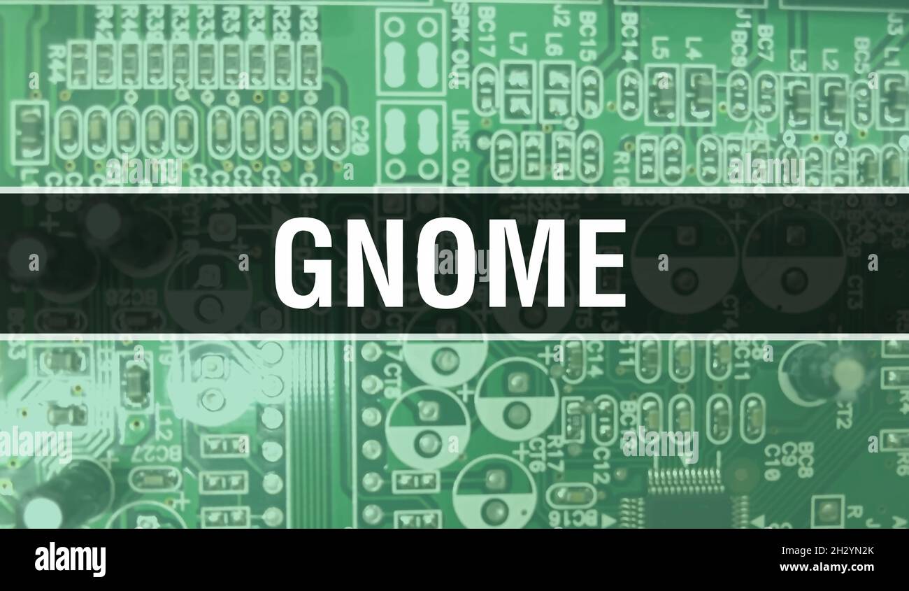 GNOME concept illustration using Computer Chip in Circuit Board. GNOME ...