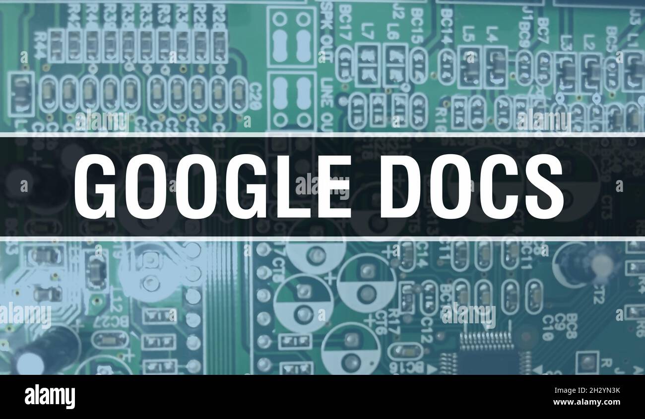 Google Docs concept illustration using Computer Chip in Circuit Board ...
