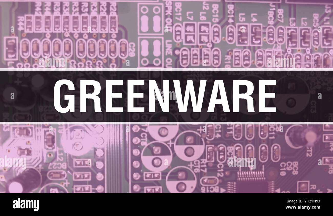 Greenware concept illustration using Computer Chip in Circuit Board ...