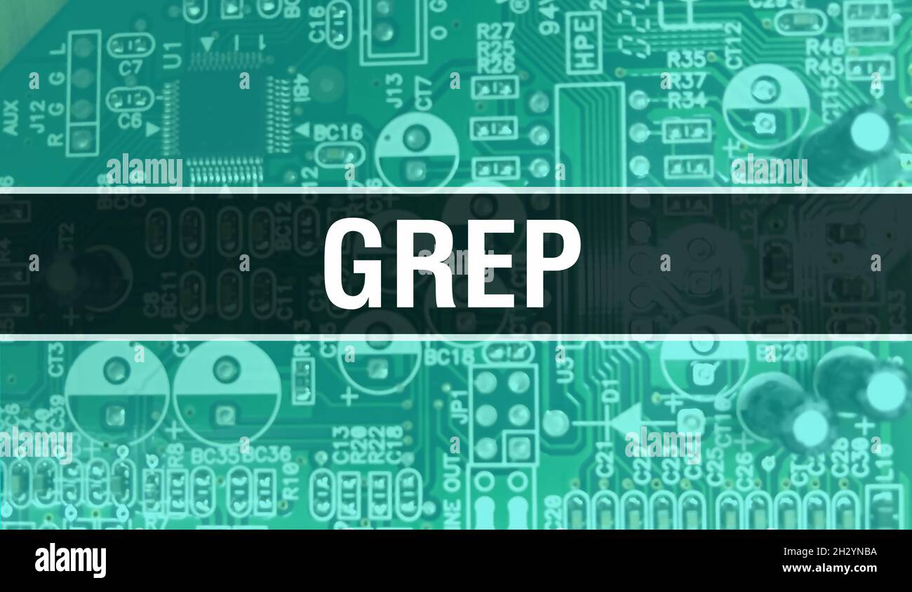 Grep Text Written On Circuit Board Electronic Abstract Technology Background Of Software