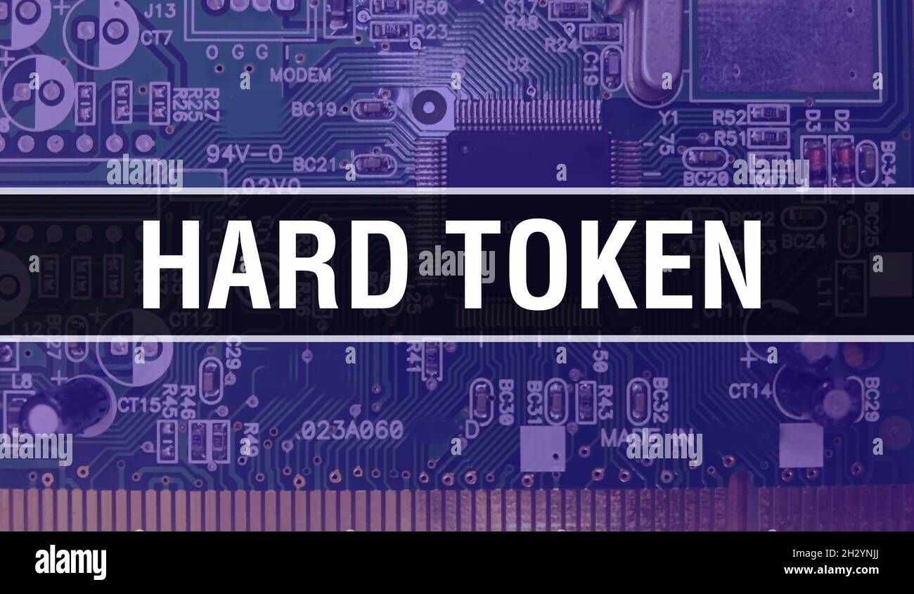 Hard Token with Electronic Computer Hardware technology background ...