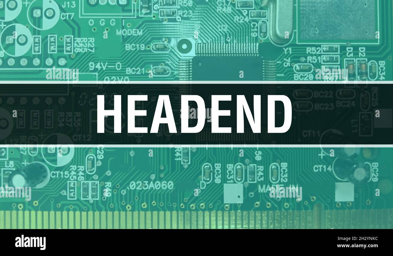 Headend with Electronic Computer Hardware technology background. Abstract background with ...