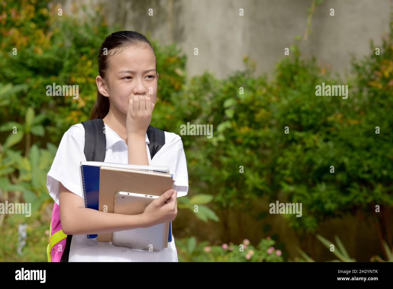 A Female Student And Fear Stock Photo - Alamy