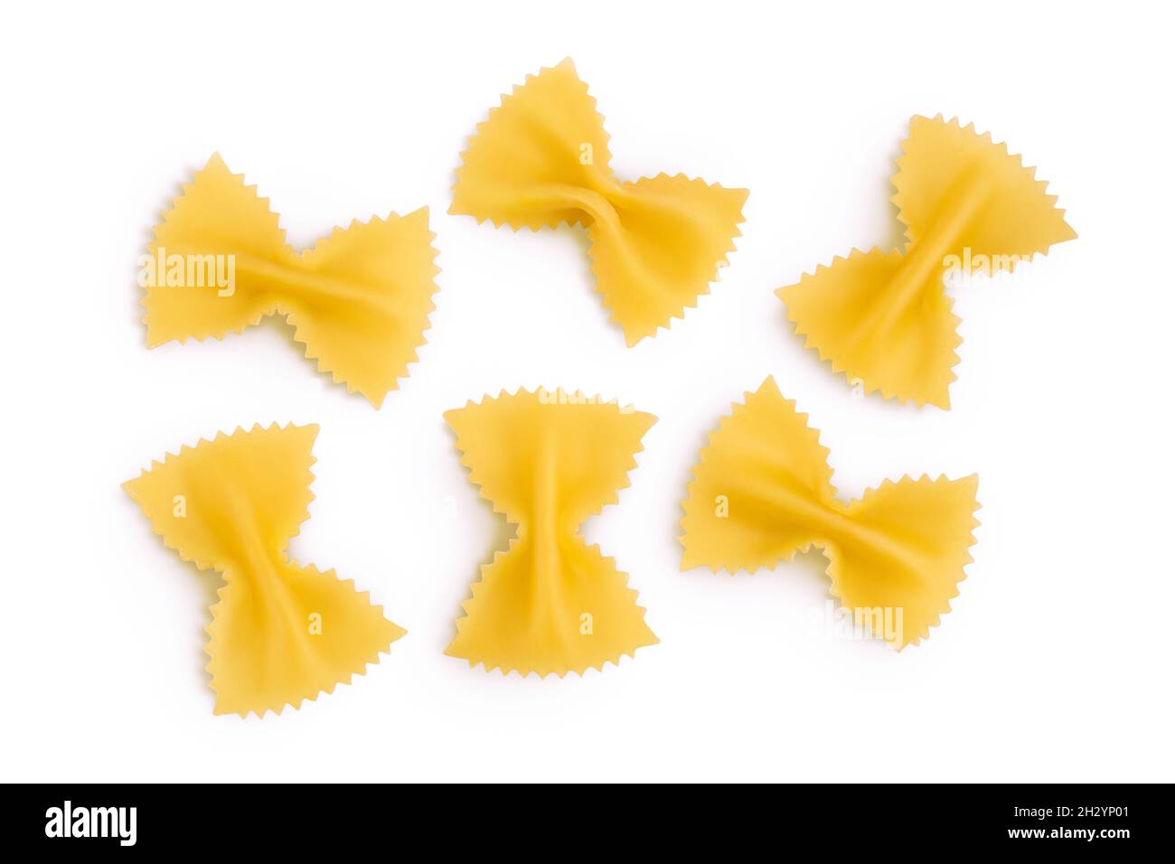 Bow tie pasta isolated on white background with clipping path and full ...