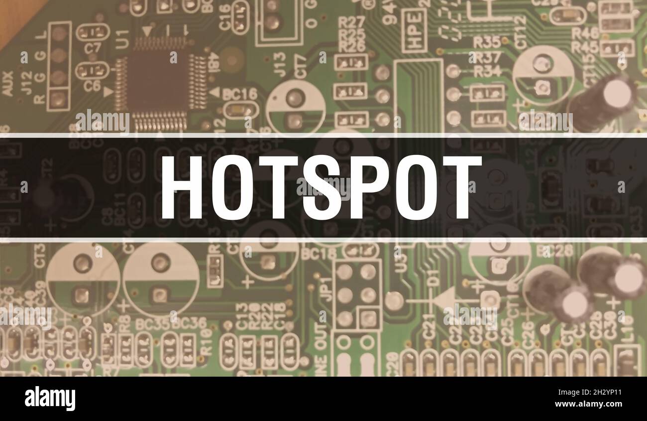 Hotspot text written on Circuit Board Electronic abstract technology ...