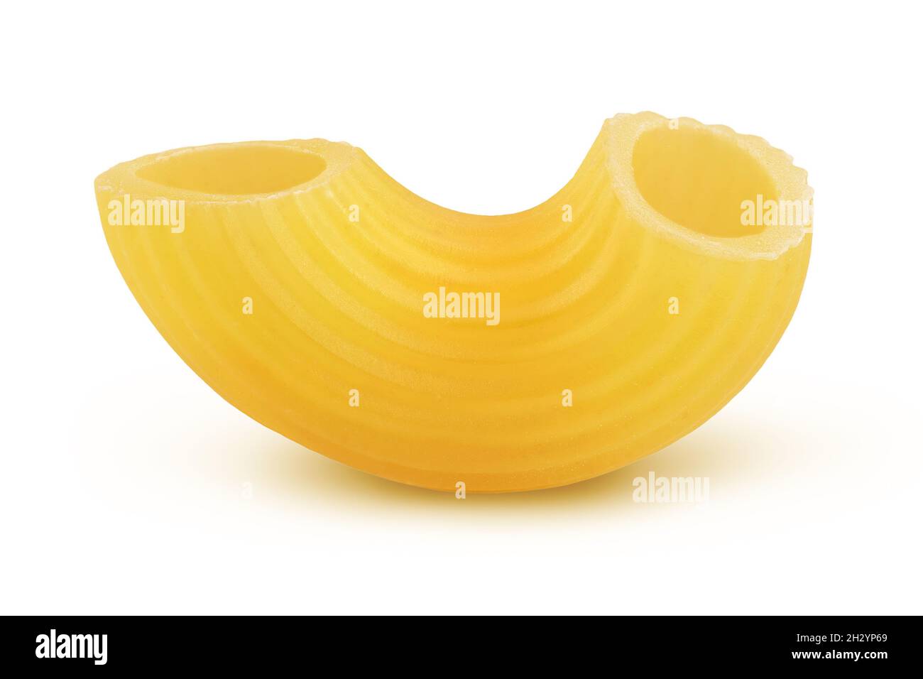 raw macaroni pasta isolated on white background with clipping path and ...