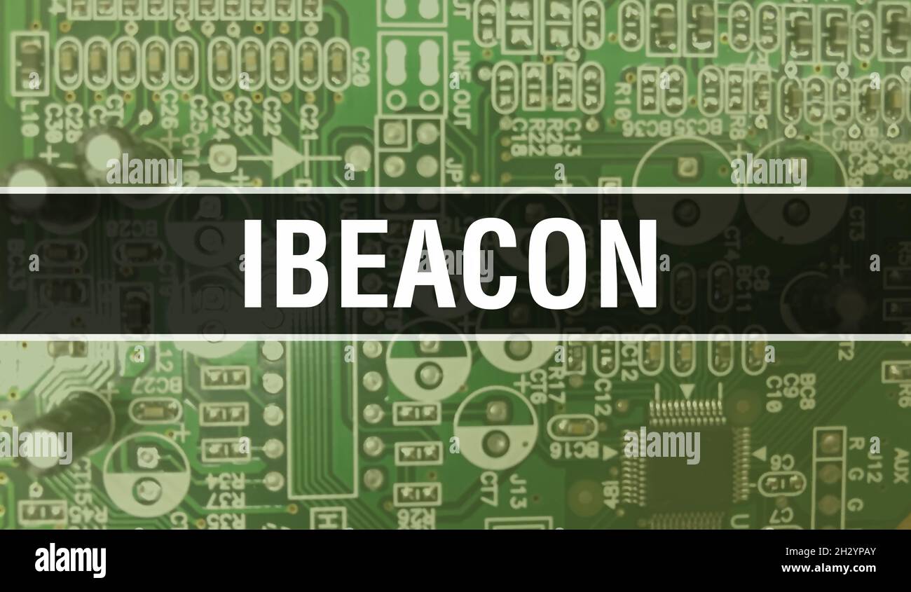 iBeacon with Electronic Computer Hardware technology background ...