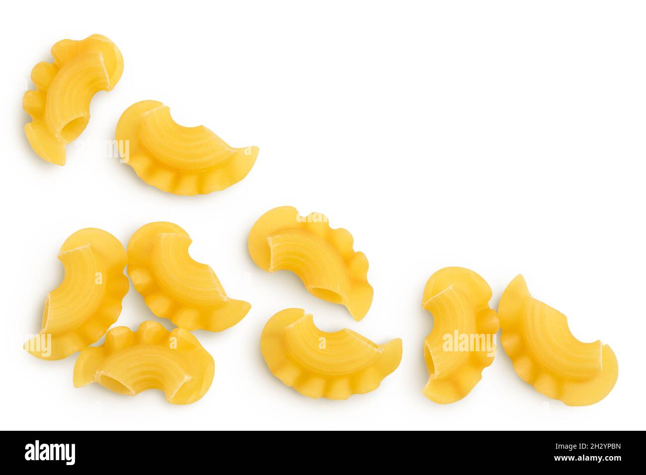 Pasta cornetti creste macaroni isolated on white background with ...