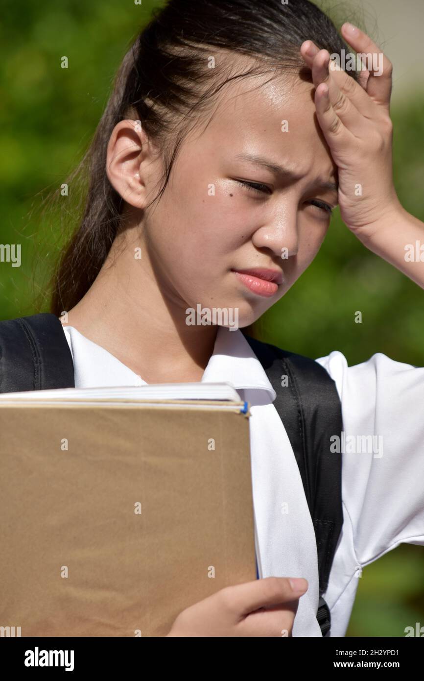 A Girl Student Under Stress Stock Photo - Alamy