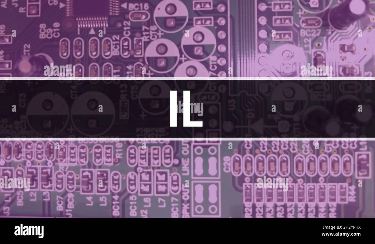 Il Text Written On Circuit Board Electronic Abstract Technology