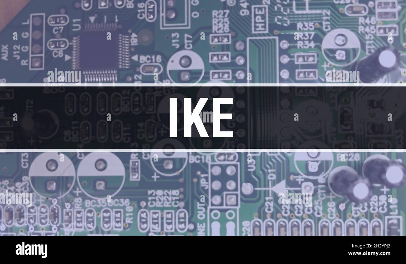 IKE concept illustration using Computer Chip in Circuit Board. IKE ...